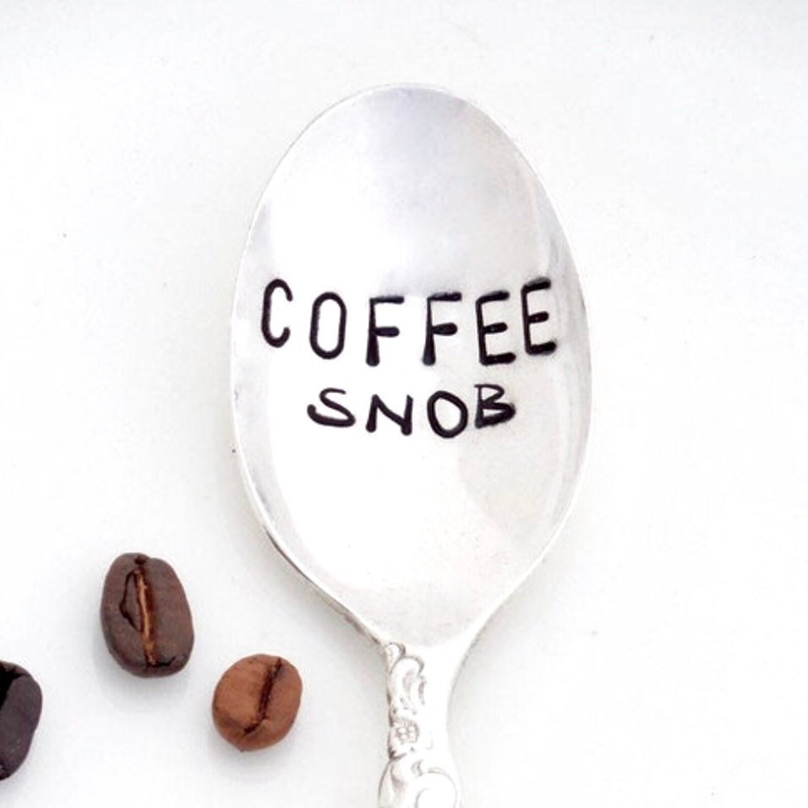 Coffee Snob Spoon. the ORIGINAL Hand Stamped Vintage Coffee - Etsy