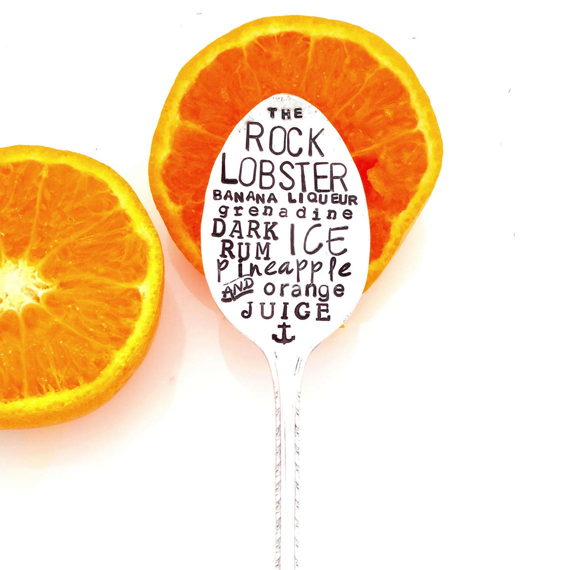 The ROCK LOBSTER Cocktail Spoon. the ORIGINAL Hand Stamped Subway ...