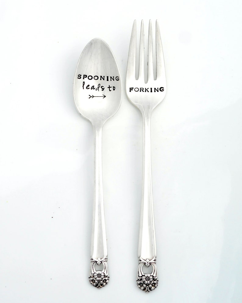 Spooning Leads to FORKING Spoon and Dessert Fork Pair. Just a Tad Saucy ...