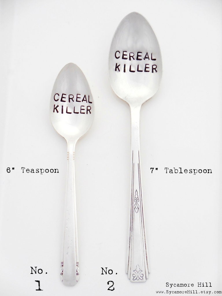 The ORIGINAL Cereal Killer™ Stamped Spoon. Hand Stamped - Etsy