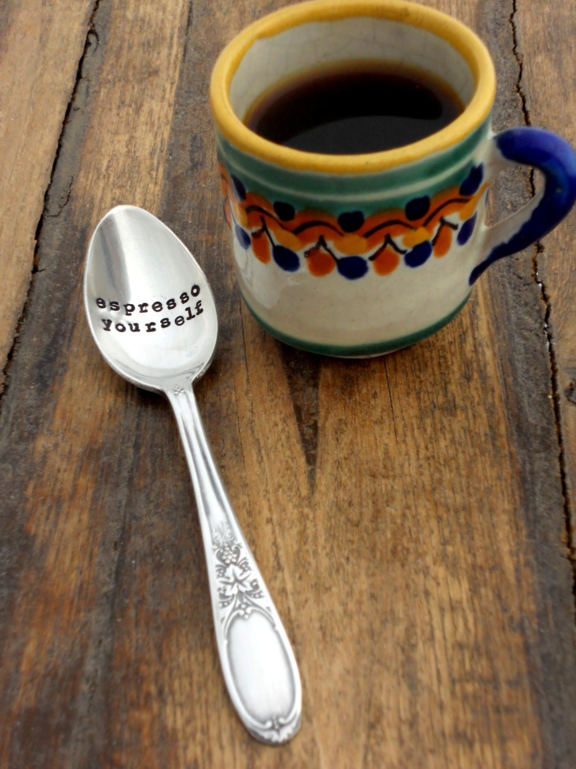 Custom ESPRESSO SPOON. Hand Stamped Demitasse Spoon. The | Etsy