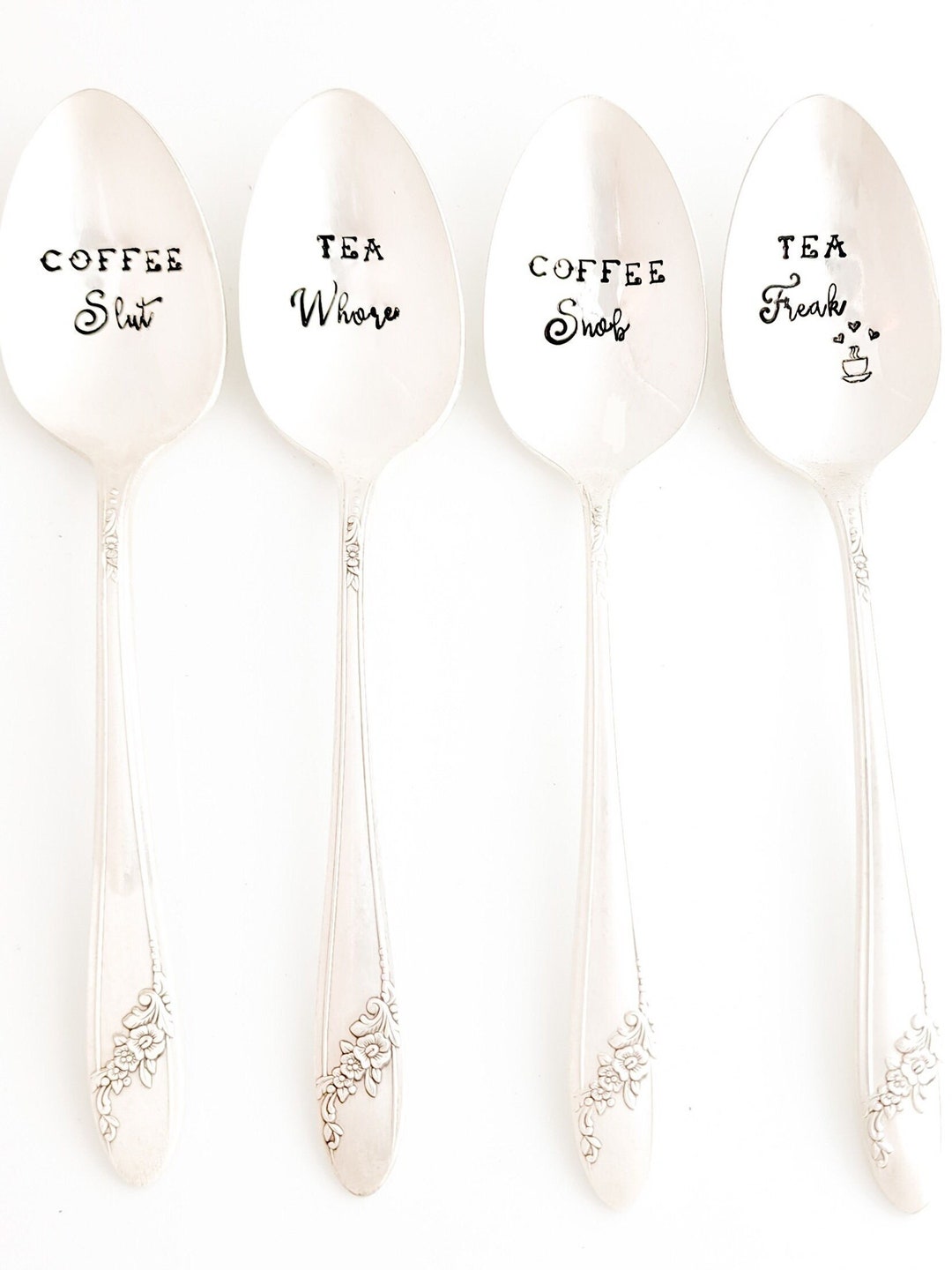 Coffee Slut, Tea Whore Spoon. the ORIGINAL Hand Stamped Vintage Coffee ...