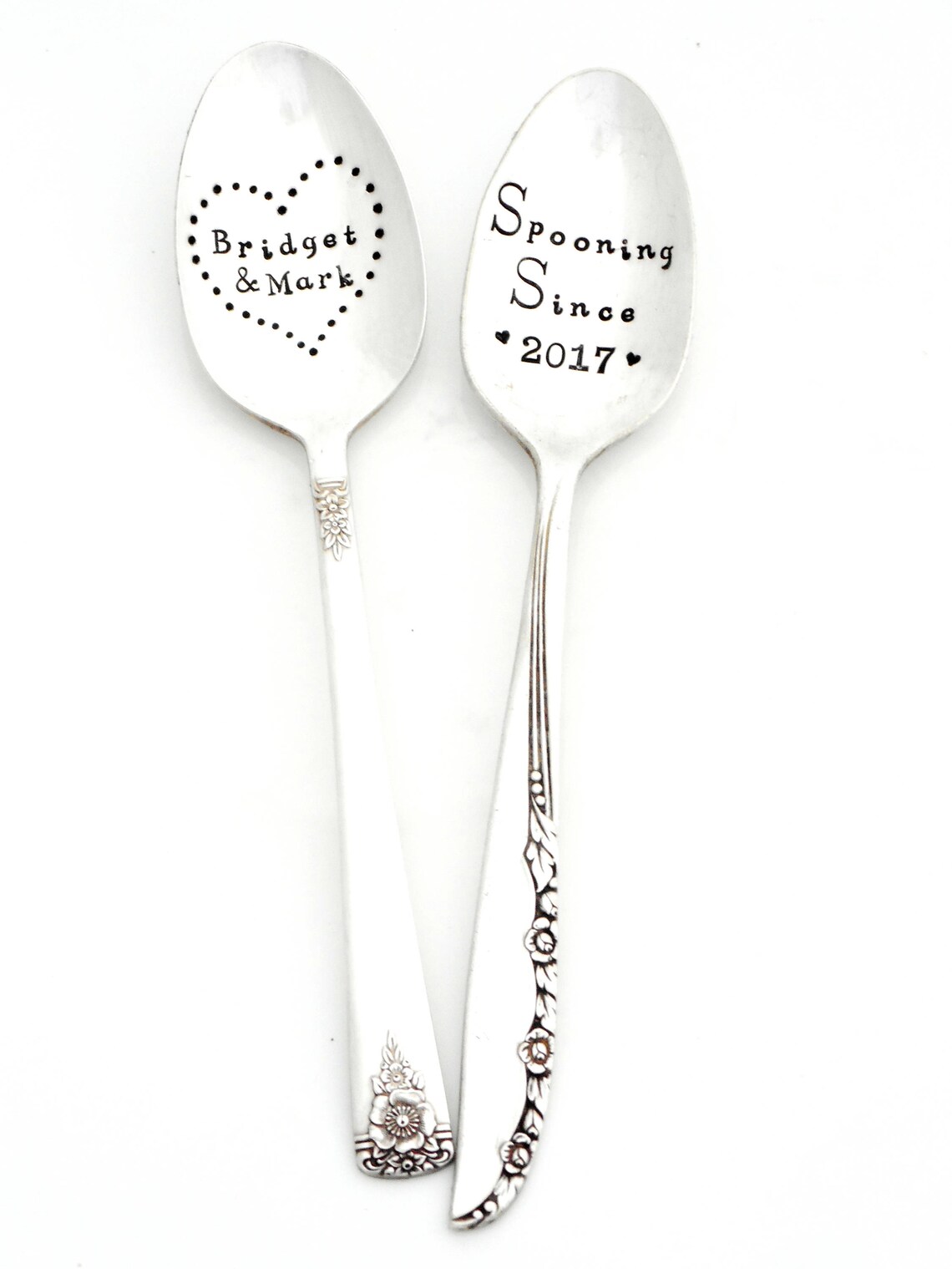 Hand Stamped Coffee Spoon With Names and Wedding Date. | Etsy