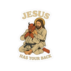 Jesus Has Your Back BJJ Sticker: Funny Christian Jiu Jitsu Decal - Etsy