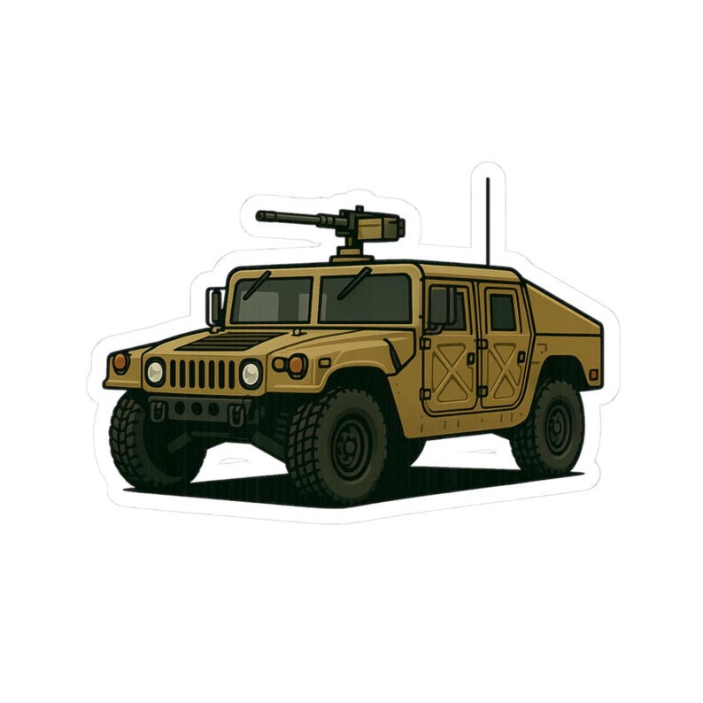 Humvee Sticker – Military Vinyl Decal for Laptop, Water Bottle, or Car ...