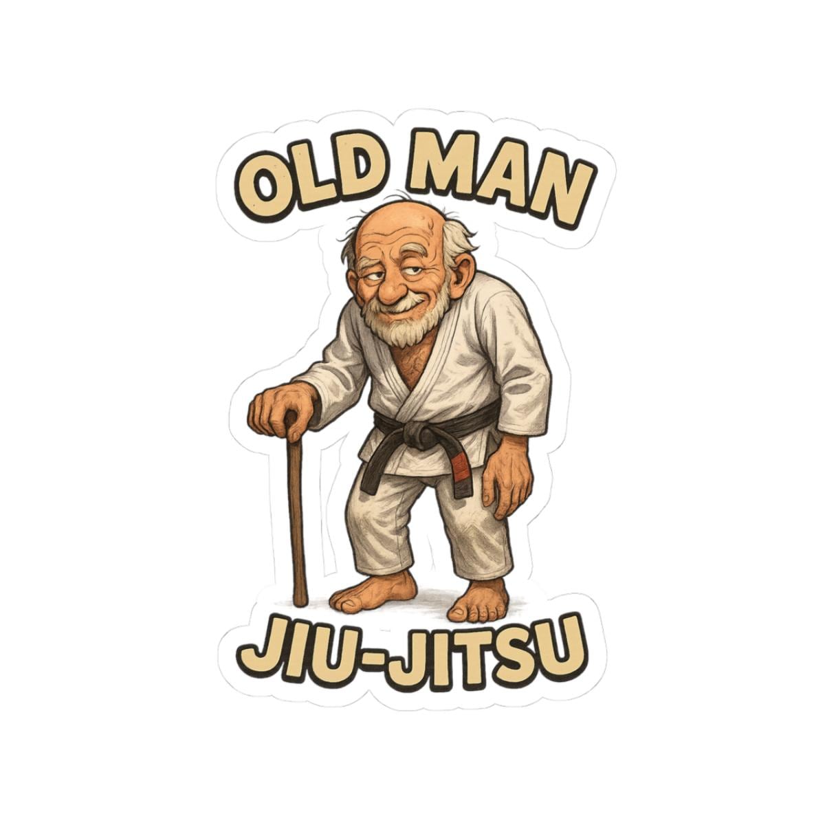 Old Man Jiu Jitsu BJJ Sticker | Funny Jiu Jitsu Sticker, Grappling ...