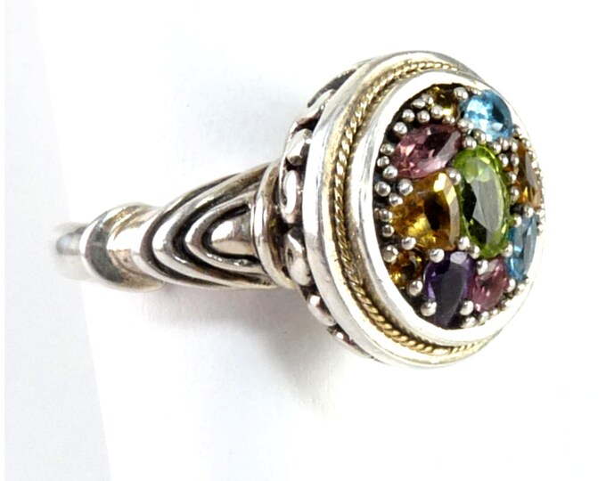 EFFY Sterling & 18K Gold Multi Gemstone Balissima Ring, High Setting ...