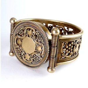 MMA Sterling Gold Plated Byzantine Style Grapevine Bracelet, Pin Hinge ...