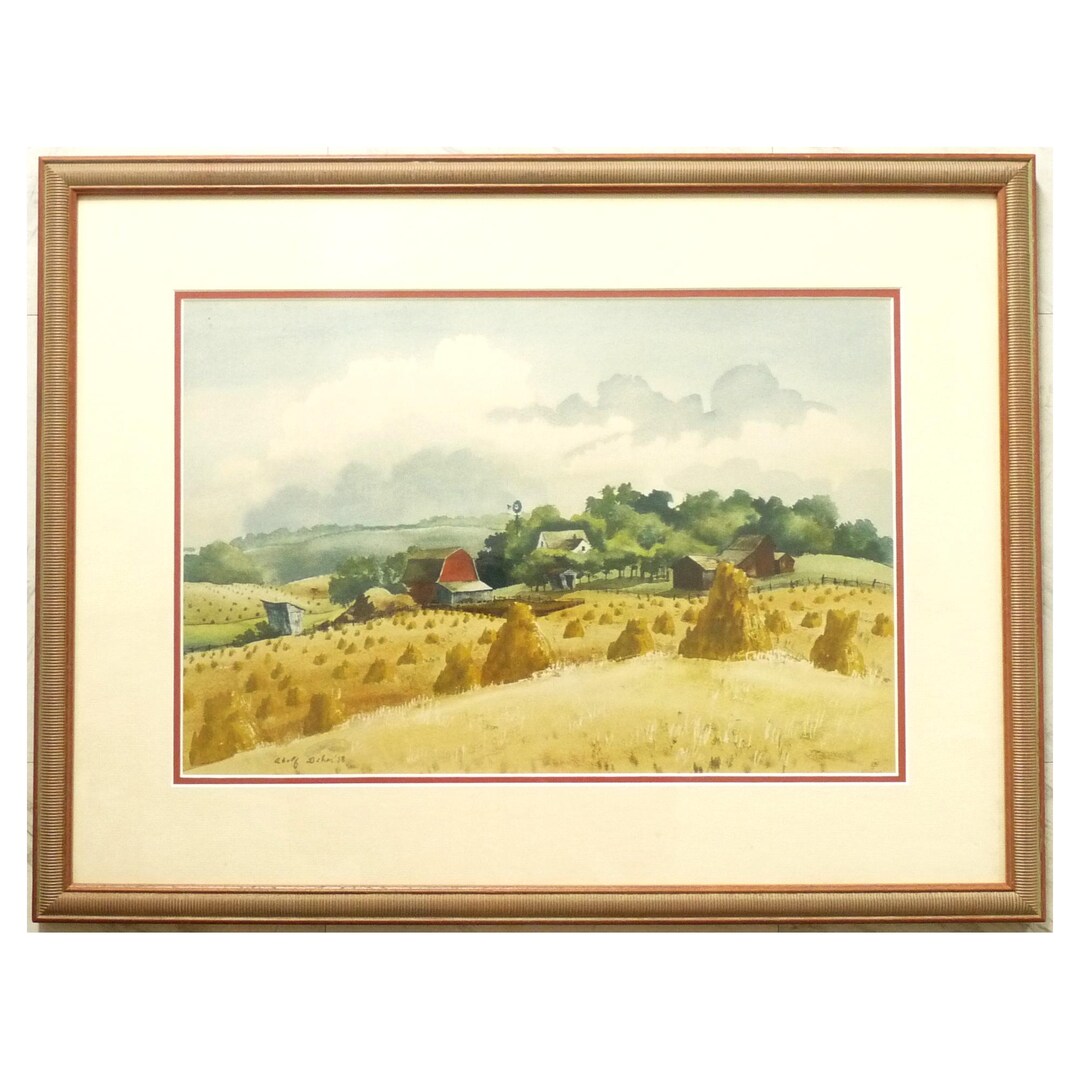 Vintage Adolf Dehn Colored Litho, Minnesota in August, Litho Signed in ...