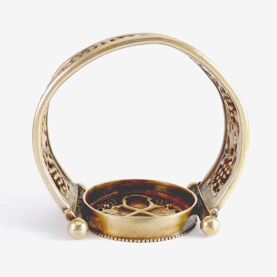 MMA Sterling Gold Plated Byzantine Style Grapevine Bracelet, Pin Hinge ...