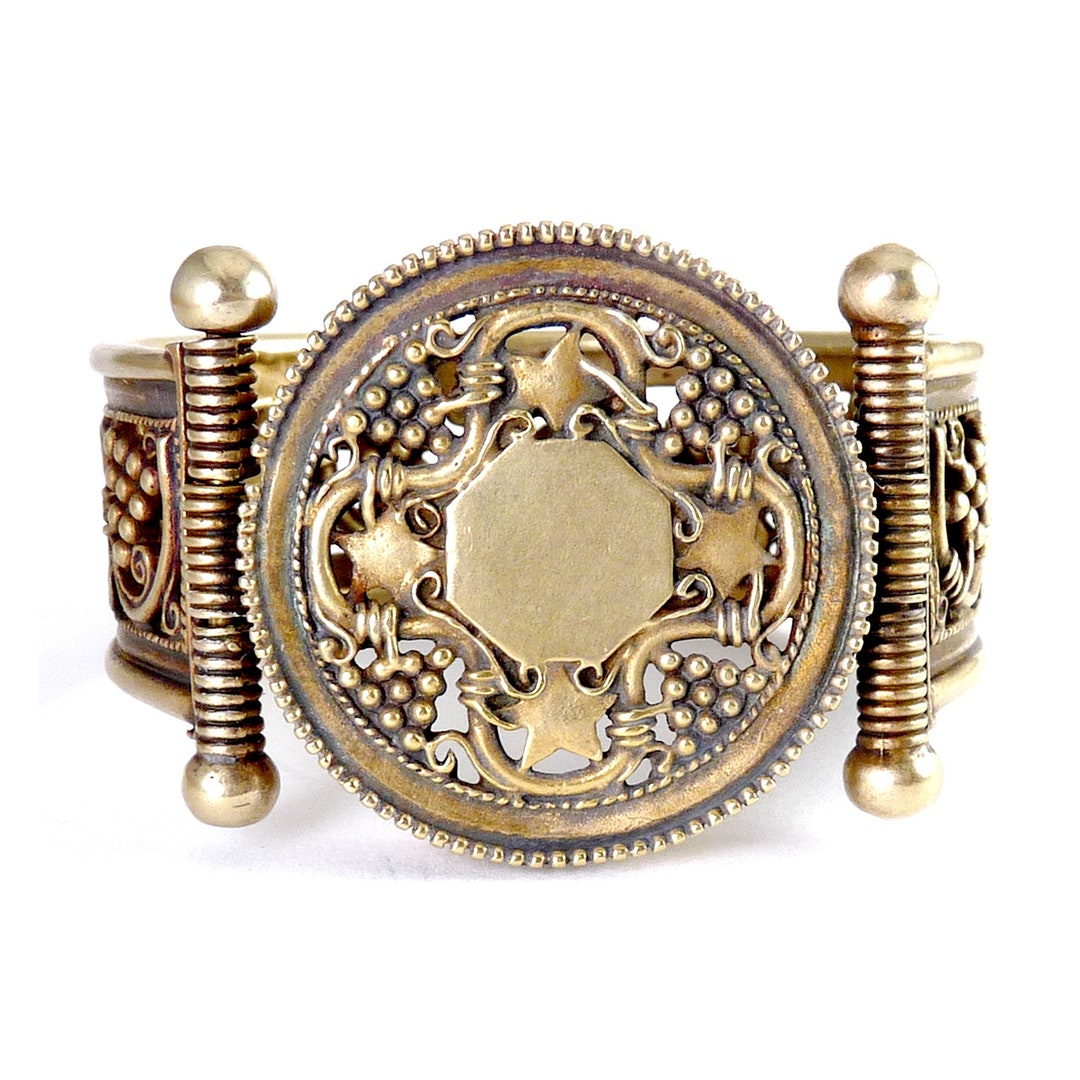 MMA Sterling Gold Plated Byzantine Style Grapevine Bracelet, Pin Hinge ...