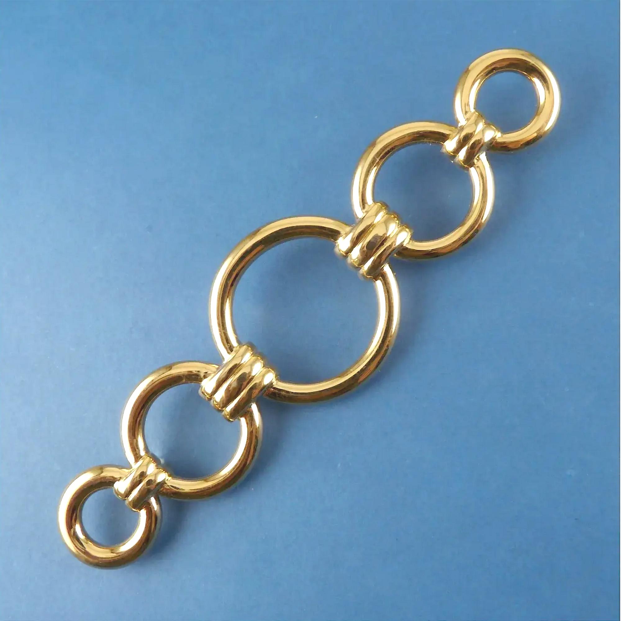 Bold 1980's MONET Gold Tone 5 Circles Wide Bar Pin - Etsy