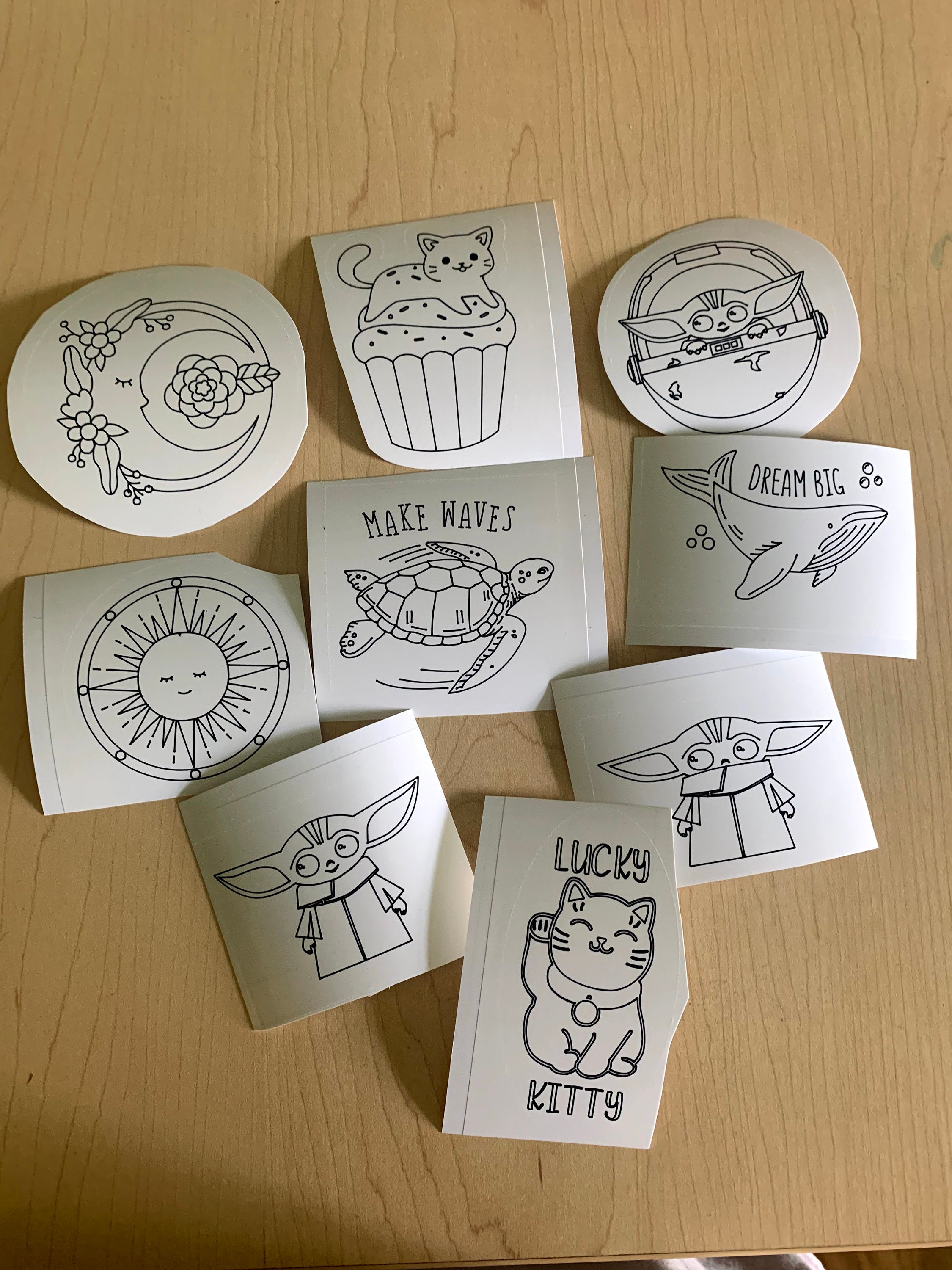 Color Your Own Sticker / Stickers / Handmade / Color Your Own - Etsy