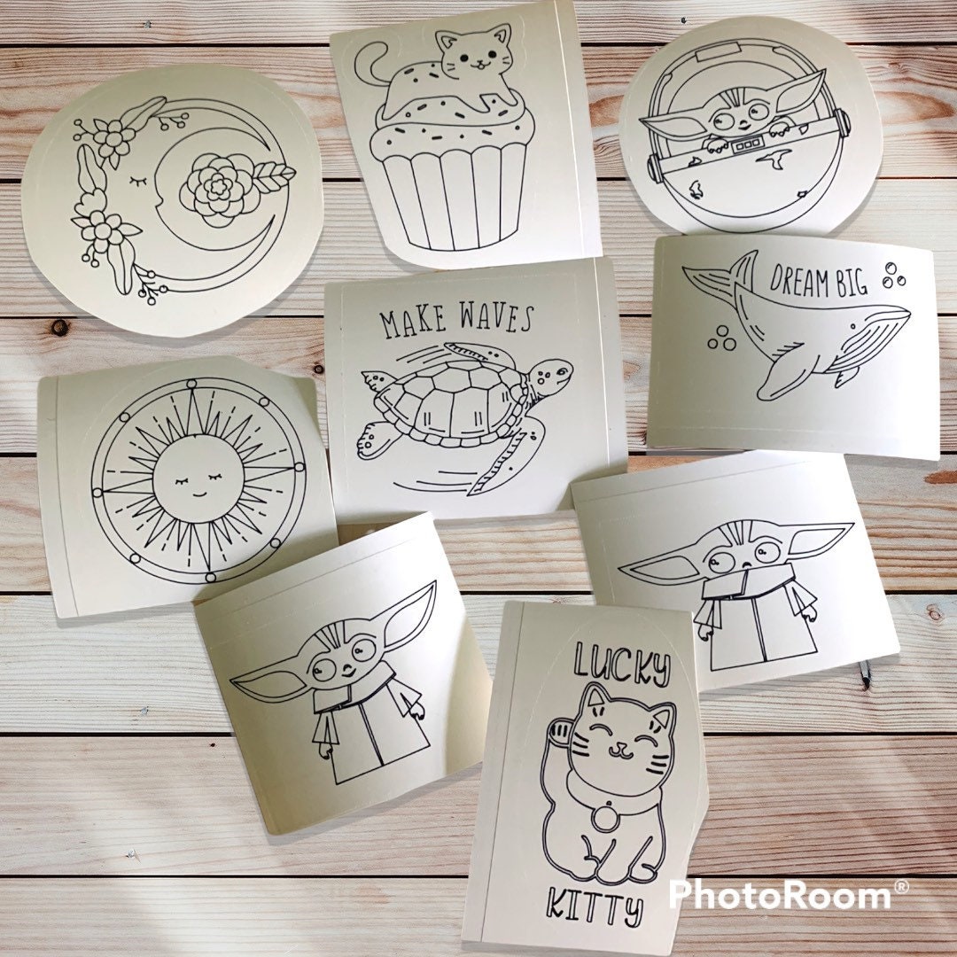Color Your Own Sticker / Stickers / Handmade / Color Your Own - Etsy