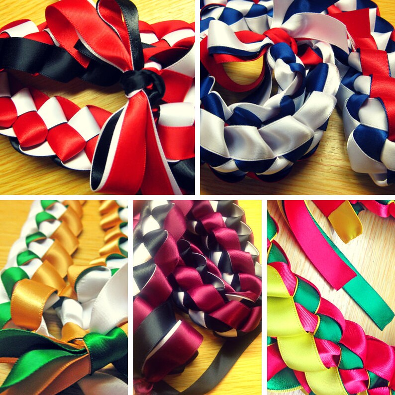 Ribbon Lei - Tri Color 3 Colored - Choose Your Colors - Etsy