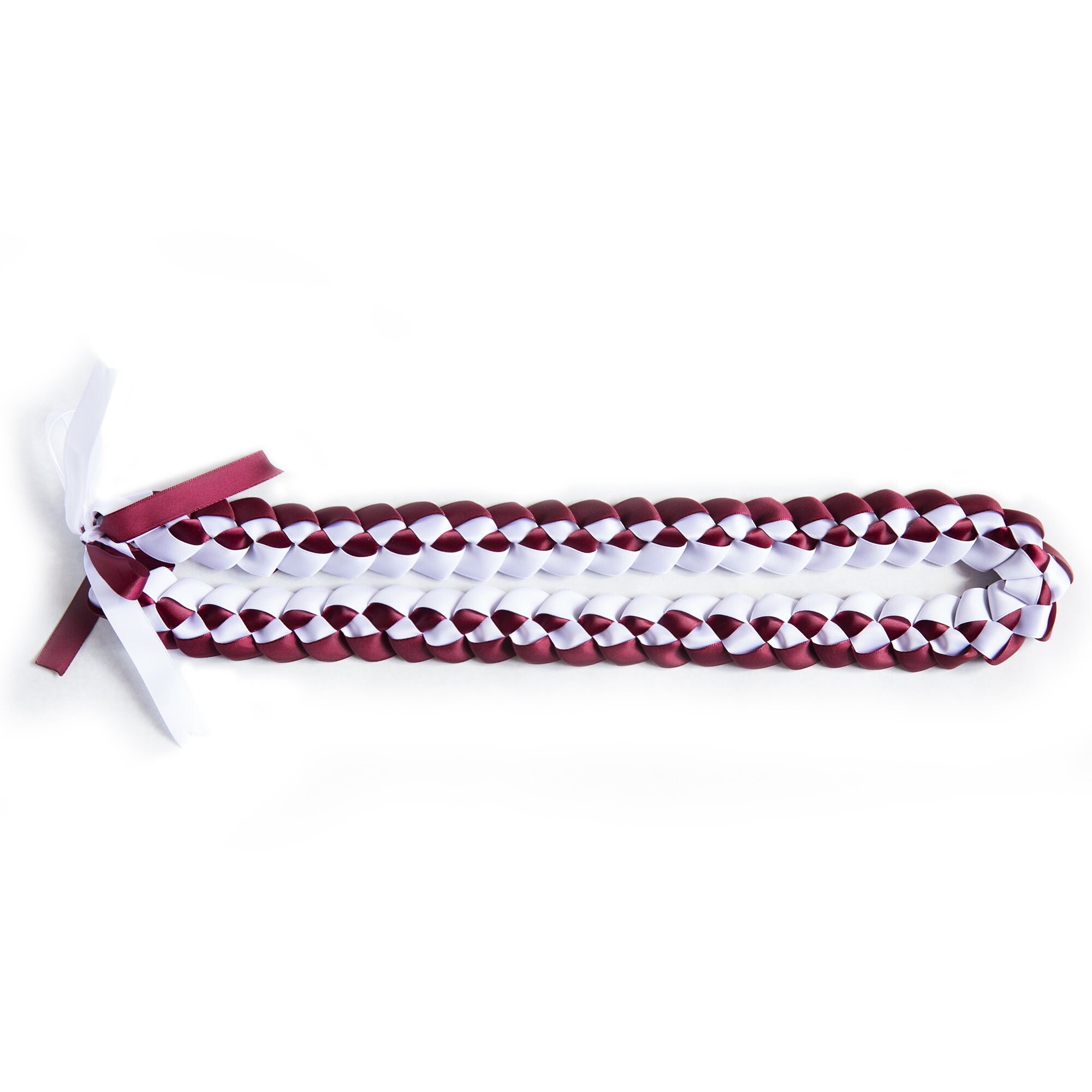 Burgundy Maroon & White Ribbon Lei for Graduation, Special Events - Etsy