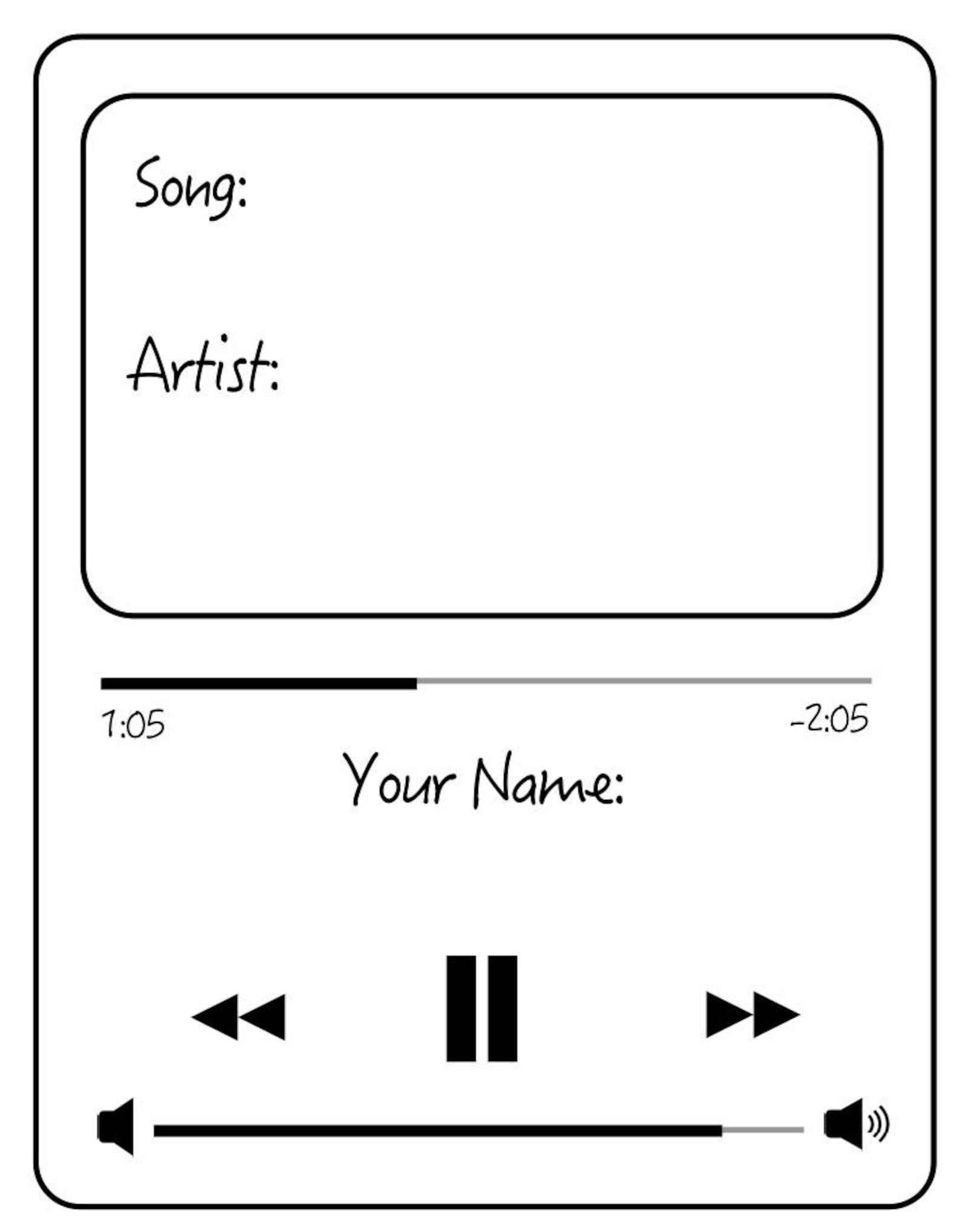 Sheet of 12 | Karaoke DJ - Song Request Cards - Music Player - Instant ...