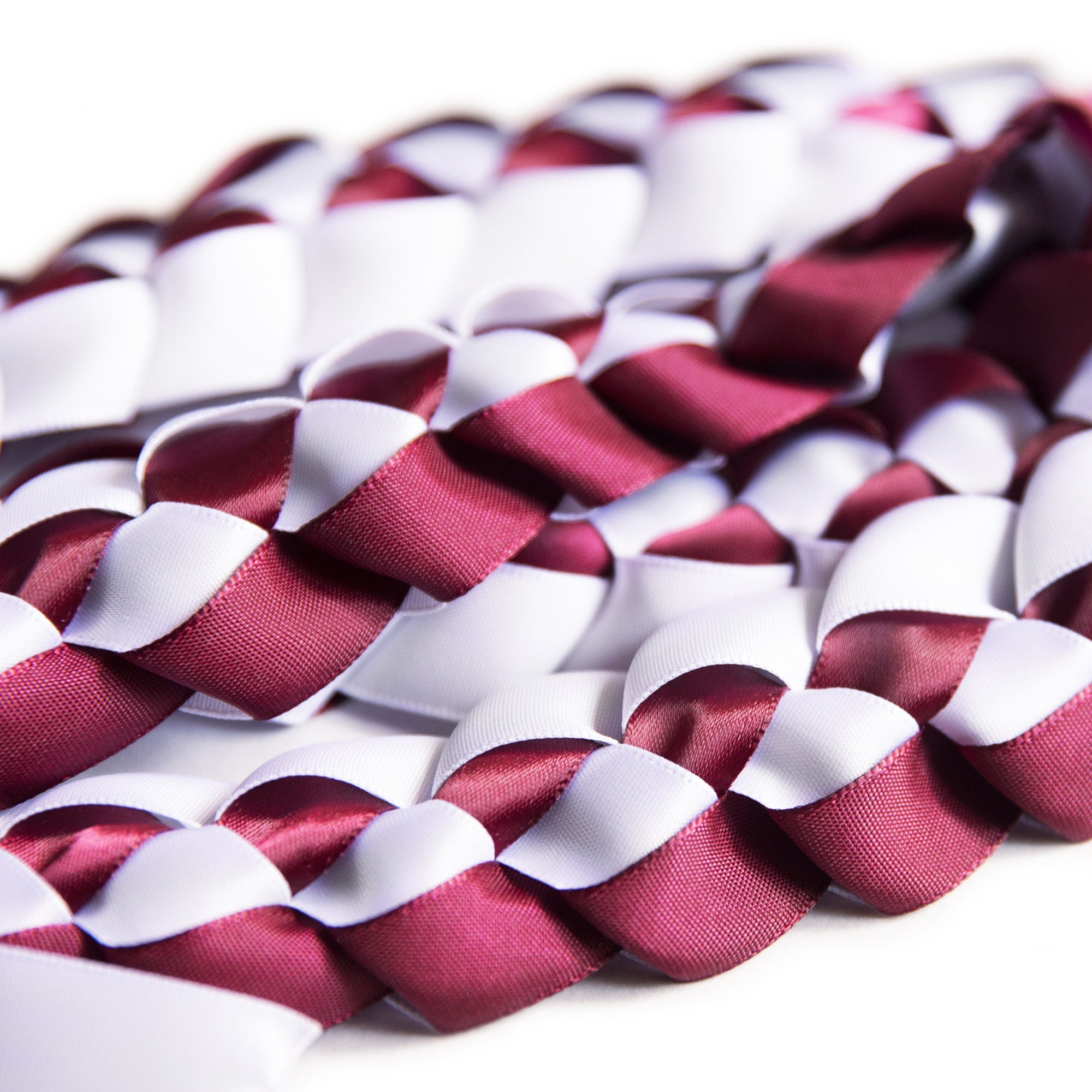 Burgundy Maroon & White Ribbon Lei for Graduation, Special Events - Etsy