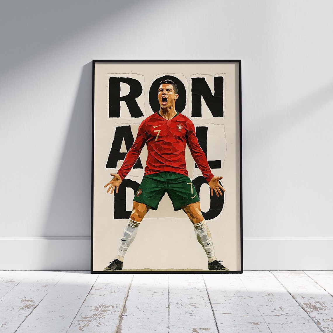 Cristiano Ronaldo Poster: Torn Paper Style Football Art (digital ...