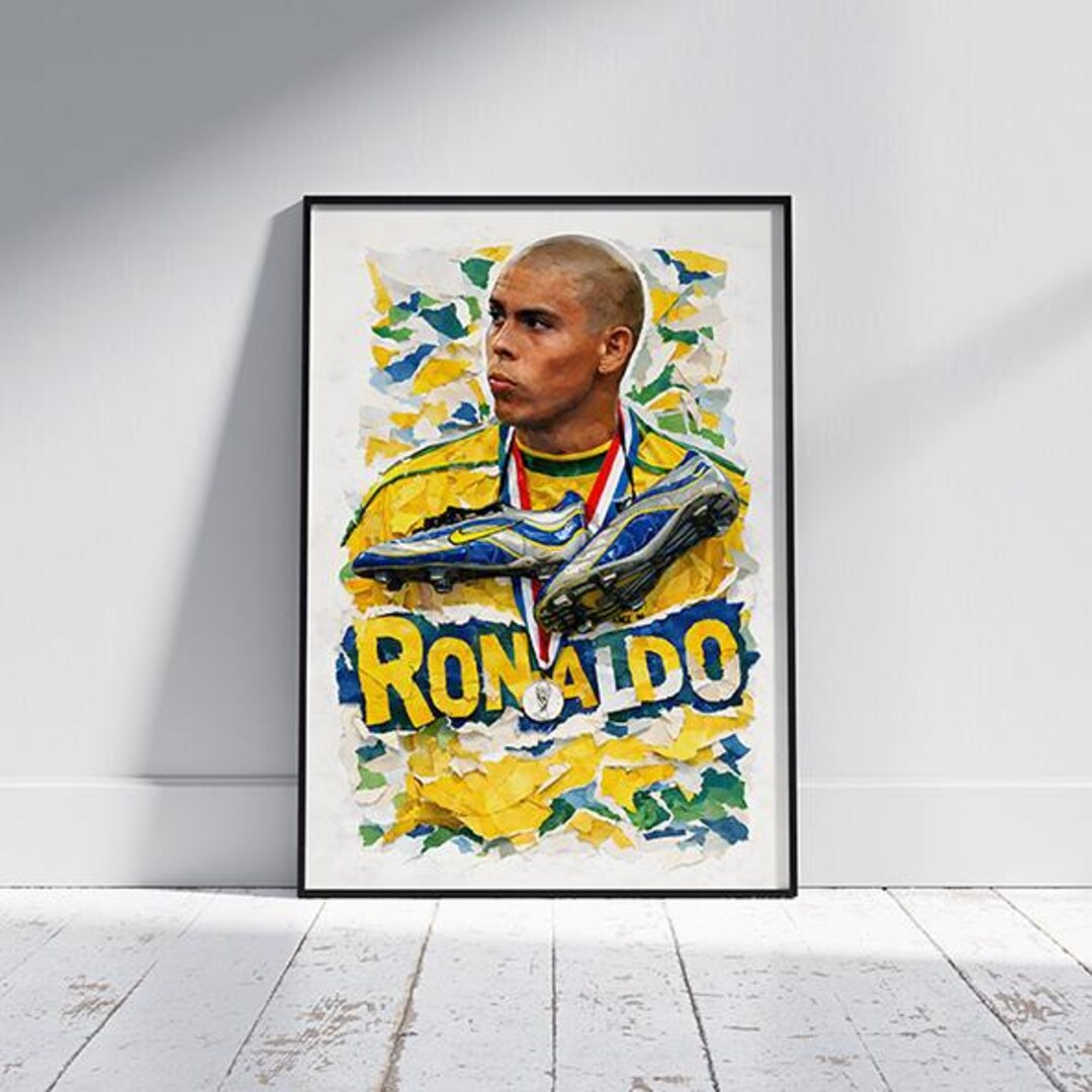 Ronaldo Nazario Poster | Brazil Legend Wall Art | Football Icon ...
