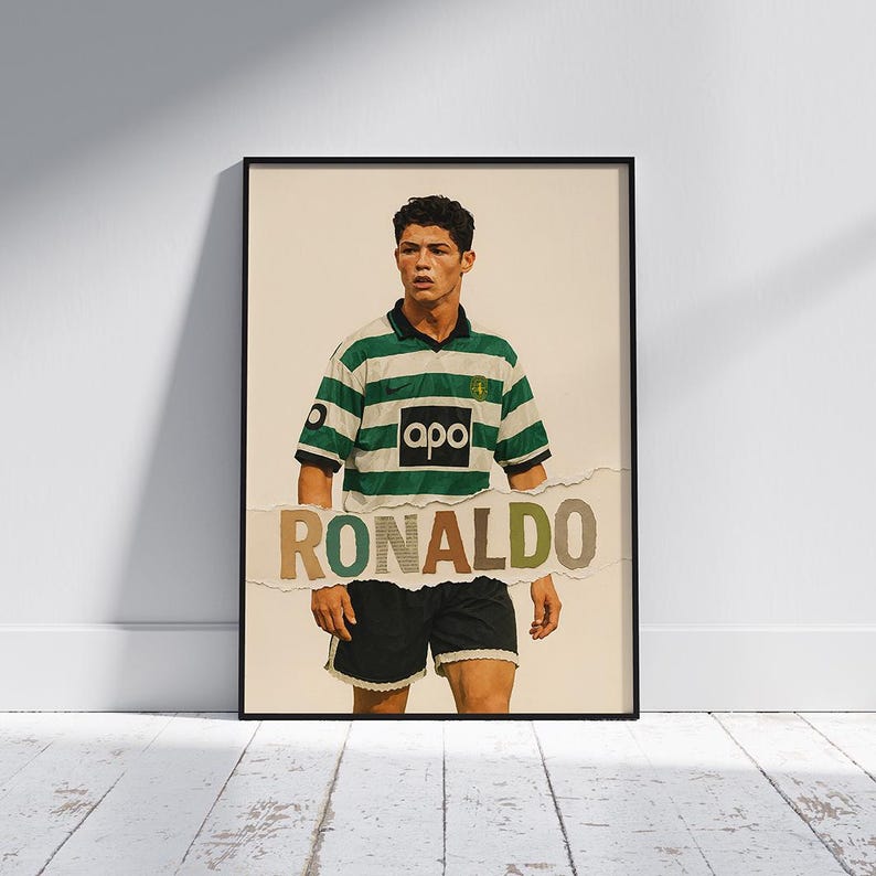 Cristiano Ronaldo Poster Set | Vintage Collage Football Prints (digital ...
