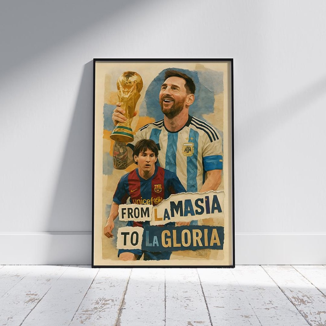 Lionel Messi Collage Poster: From La Masia to World Cup (digital ...