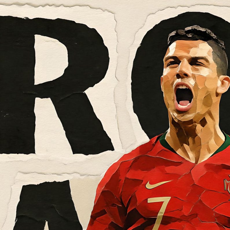 Cristiano Ronaldo Poster: Torn Paper Style Football Art (digital ...