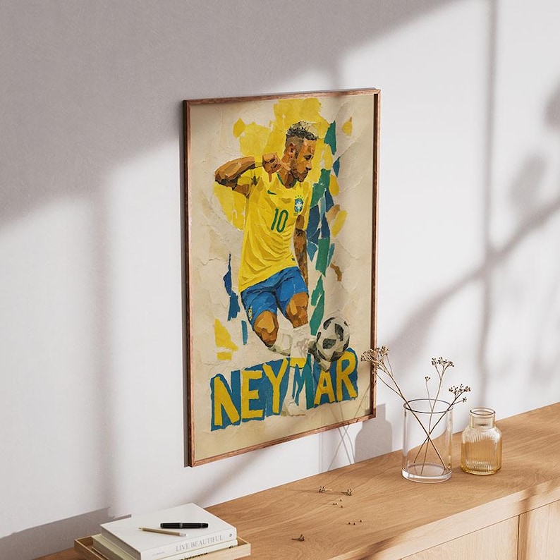 Neymar Collage Poster | Brazil Football Art | Digital Download - Etsy