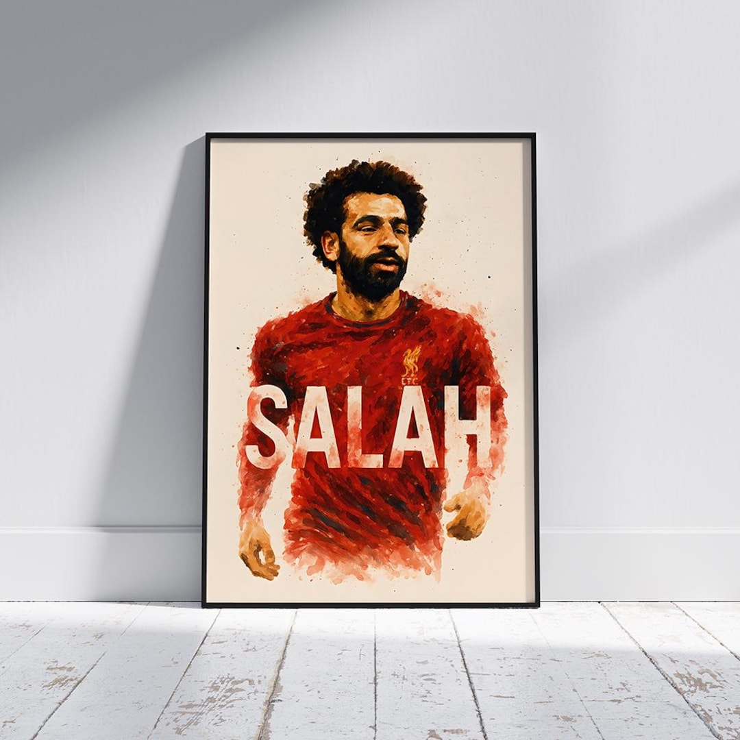 Mohamed Salah Watercolor Poster | Liverpool FC Digital Print | Soccer ...
