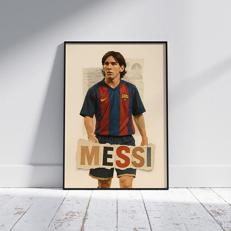 Lionel Messi Collage Art Print Set: Argentina & Barcelona (digital ...