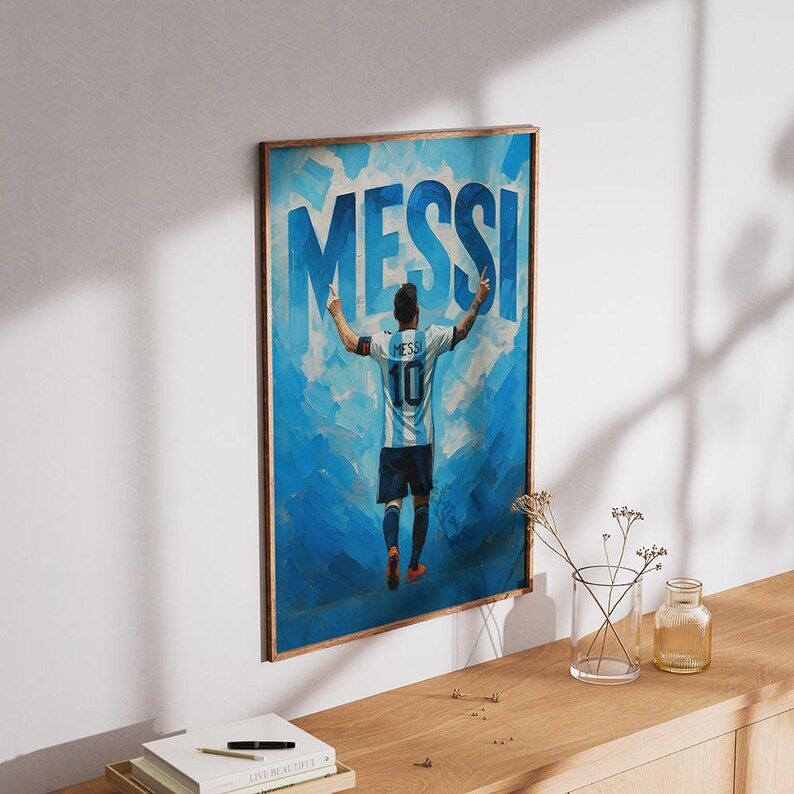 Lionel Messi Digital Poster – Abstract Oil Painting Style | Printable ...