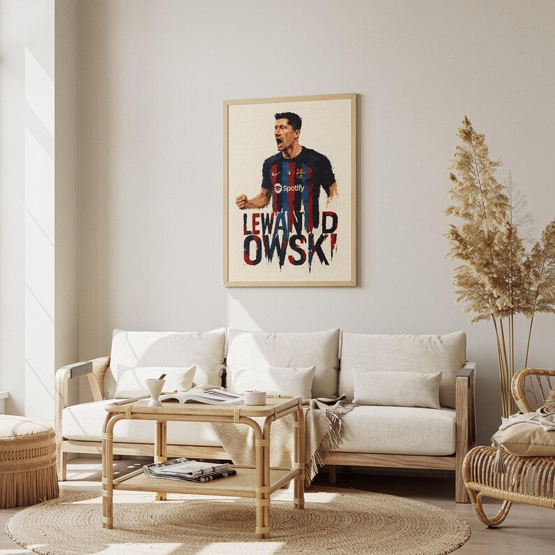 Robert Lewandowski Digital Poster | Modern Oil Painting Style ...