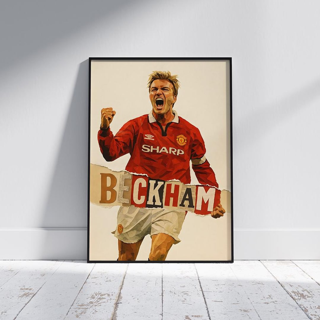 David Beckham Collage Poster: Vintage Football Art (digital Download - Etsy