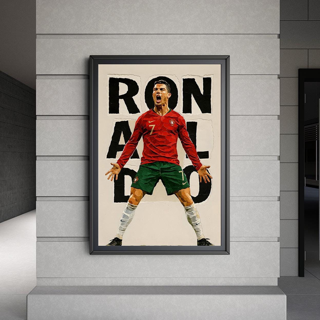 Cristiano Ronaldo Poster: Torn Paper Style Football Art (digital ...