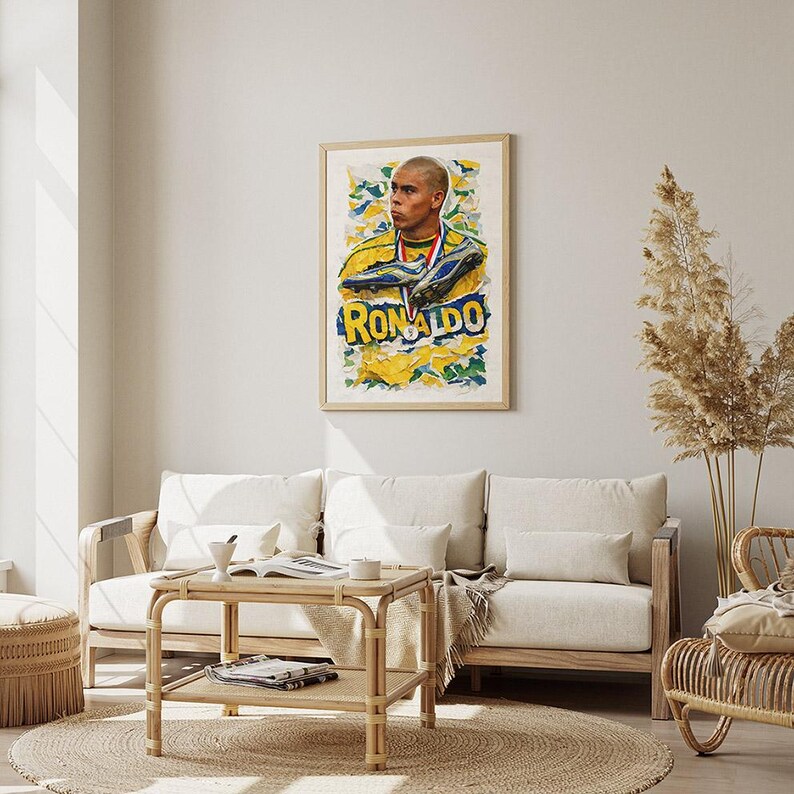 Ronaldo Nazario Poster | Brazil Legend Wall Art | Football Icon ...