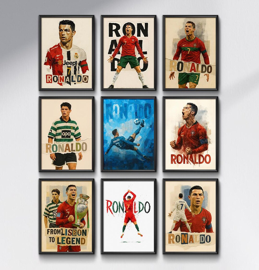Cristiano Ronaldo Poster Bundle | 9 Digital Prints Set - Etsy UK