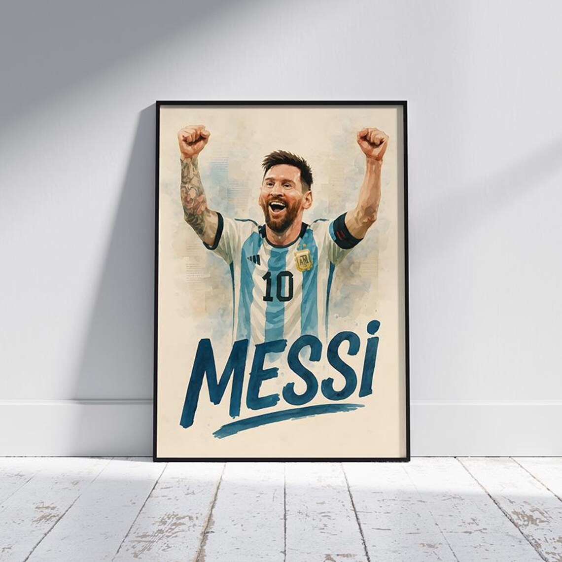Lionel Messi Collage Art Print Set: Argentina & Barcelona (digital ...