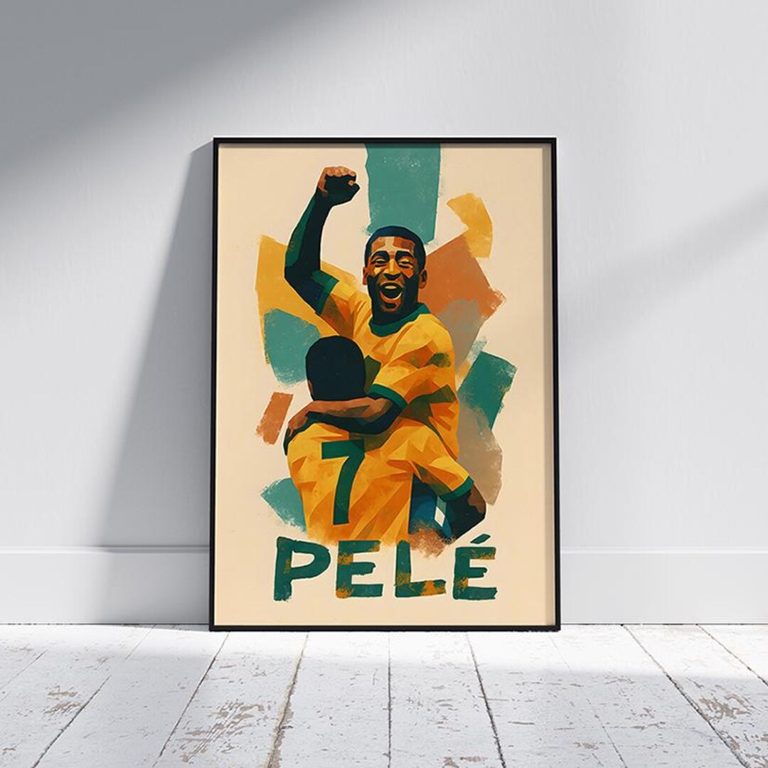 Pelé Digital Poster | Iconic Brazil Football Art | Printable Soccer ...