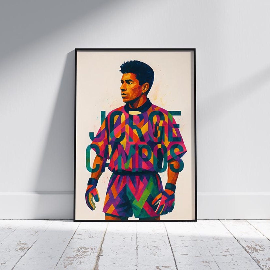 Jorge Campos Digital Poster | Colorful Retro Soccer Art | Mexican ...