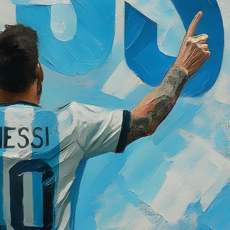 Lionel Messi Digital Poster – Abstract Oil Painting Style | Printable ...