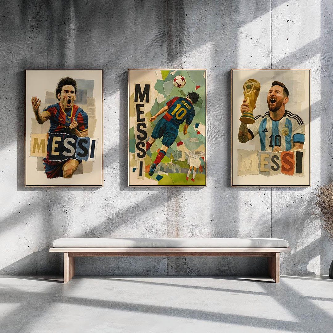 Messi Poster Set of 3 | Lionel Messi Wall Art Bundle | Digital Download ...