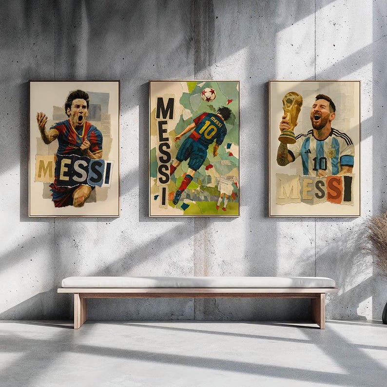 Messi Poster Set of 3 | Lionel Messi Wall Art Bundle | Digital Download ...
