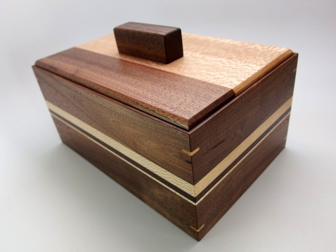 Modern Style Lift-top Box. Handmade Box. Artisan Box. 9.5″ X 6.25″ X 4. ...