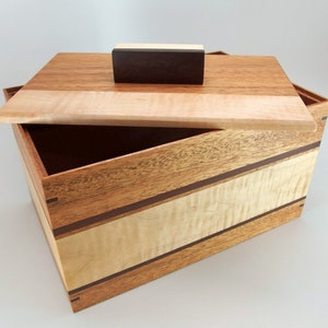 Modern Style Lift-top Box. Handmade Box. Artisan Box. 9.25″ X 6″ X 5 ...