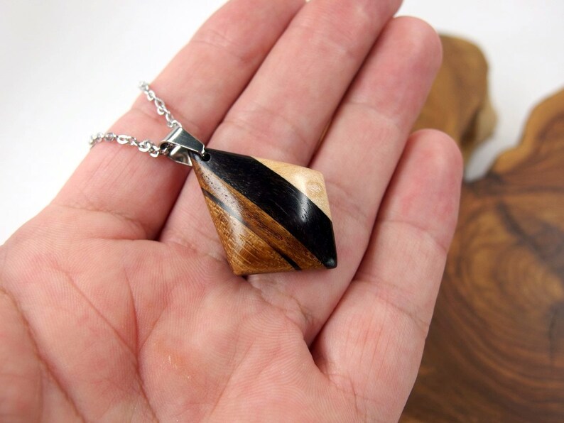Artisan Carved Wood Pendant Necklace: Exotic Wood Kite Design - Etsy