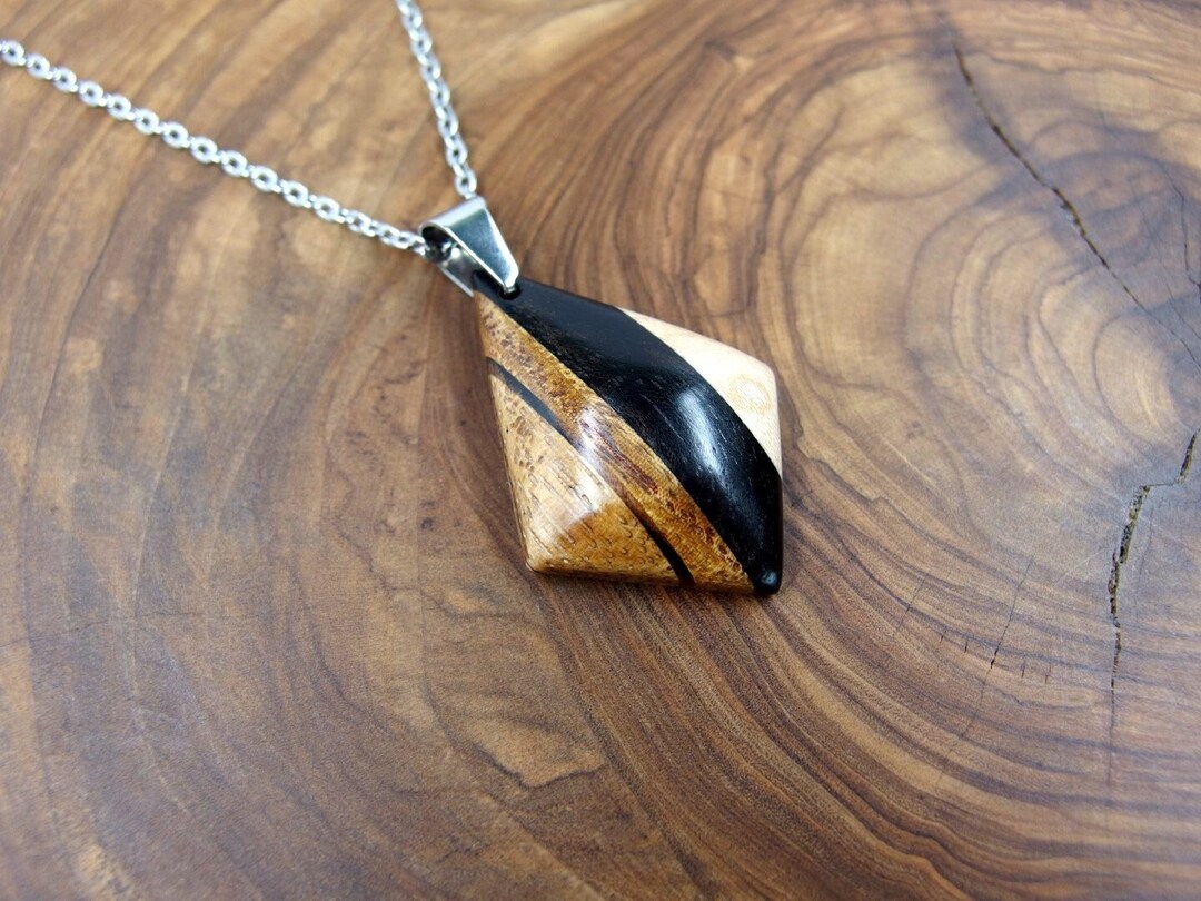 Artisan Carved Wood Pendant Necklace: Exotic Wood Kite Design - Etsy
