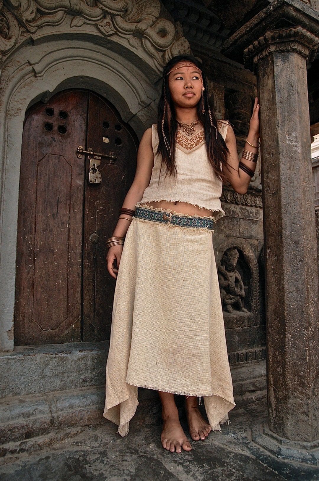Tribal Skirt Rustic Skirt Folk Skirt Native American - Etsy Polska