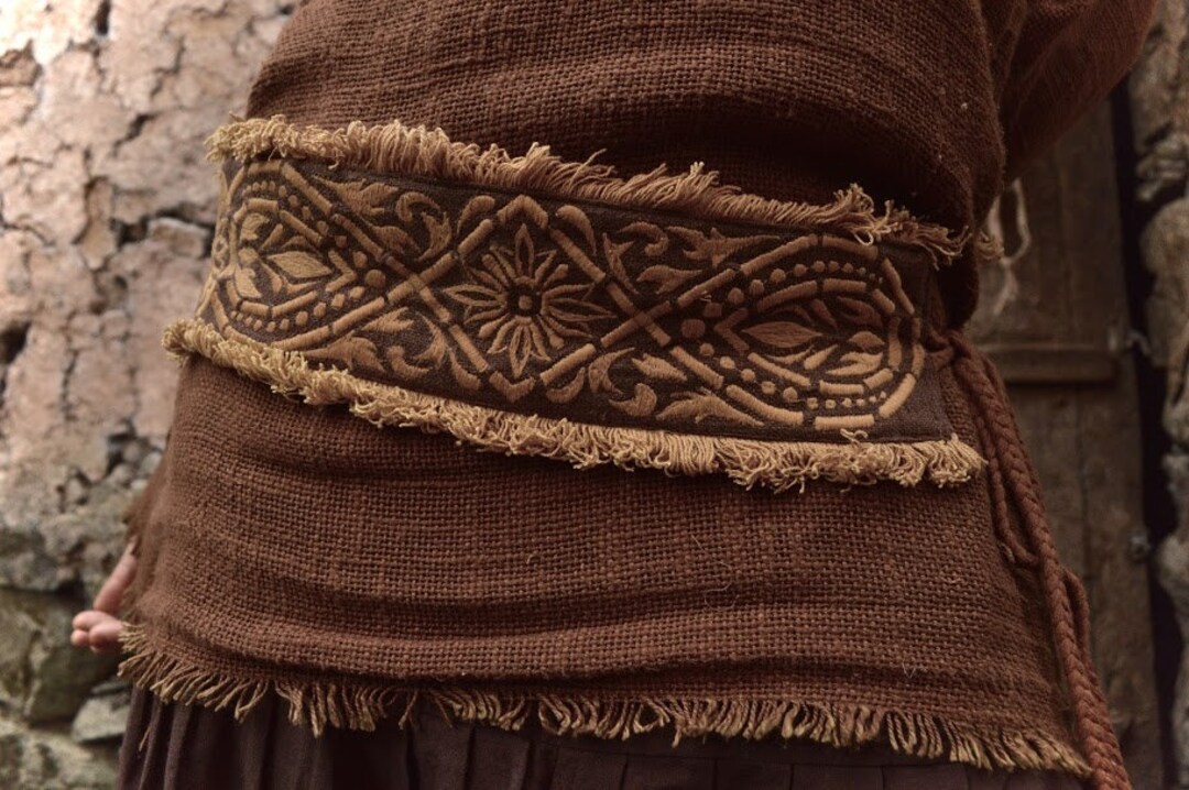 Earthy Brown Belt Embroidery Ethnic Tribal Earthy Accessory Ready to ...