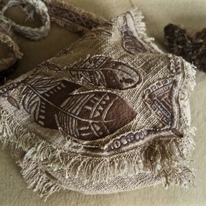 Native American Style Bag, Raw Silk Backpack, Earthy Linen Backpack ...