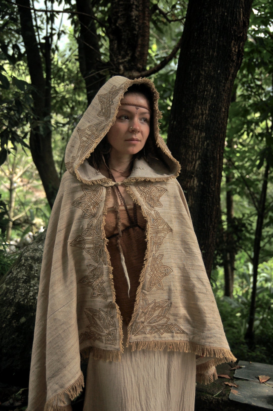 Wool Cloak With Hood, Medieval Cloak, Fairy Cloak, Celtic Clothing ...